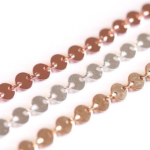 Sterling Silver 4mm Round Disc Chain 925 Sterling Silver - Etsy