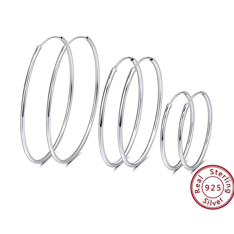 Endless Silver Hoops 925 - Etsy