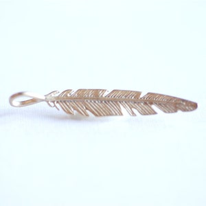 Matte Vermeil Gold Feather Charm- 22k Gold Plated Sterling Silver ...