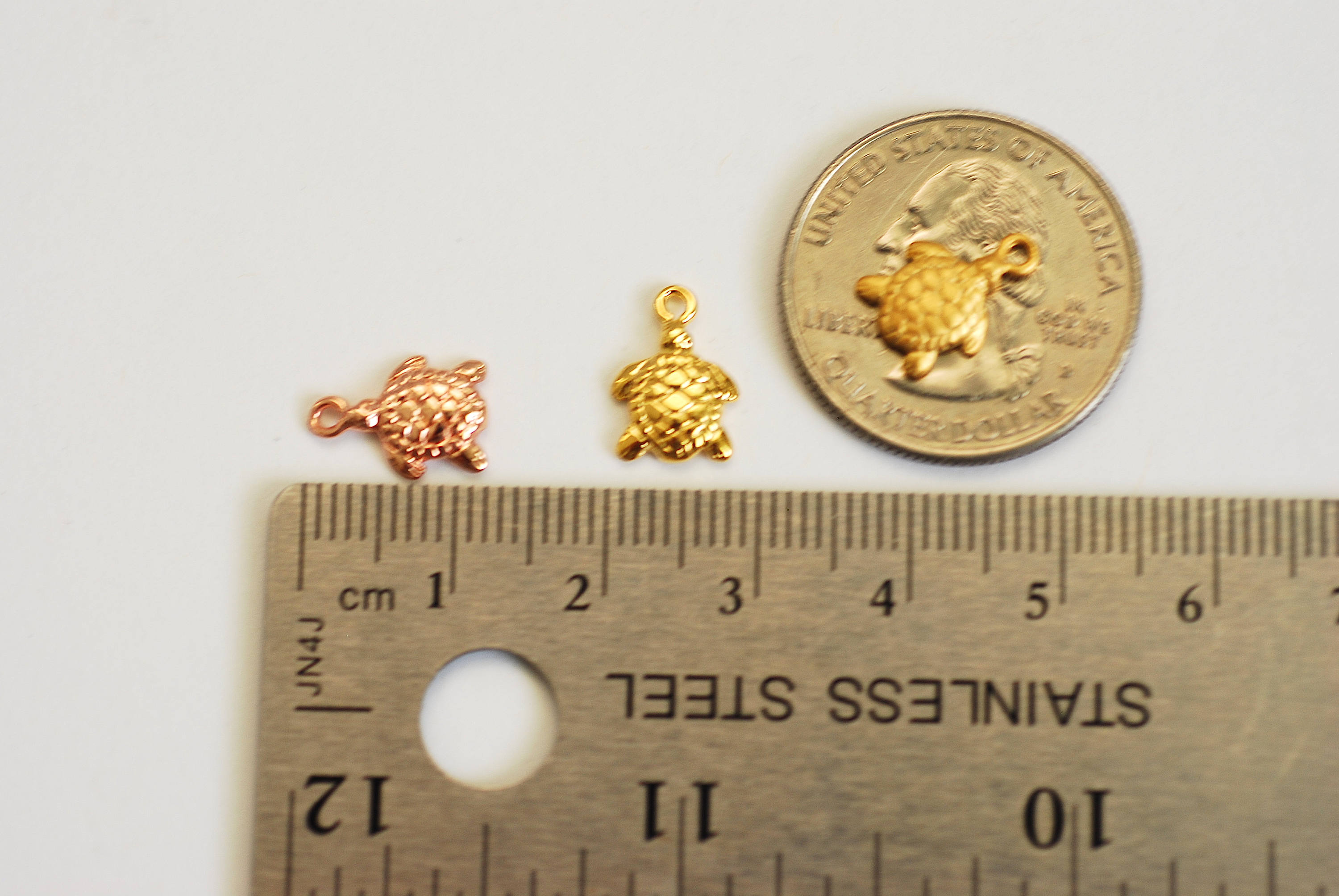 Vermeil Gold Turtle Charm 22k Gold Plated Over Sterling | Etsy