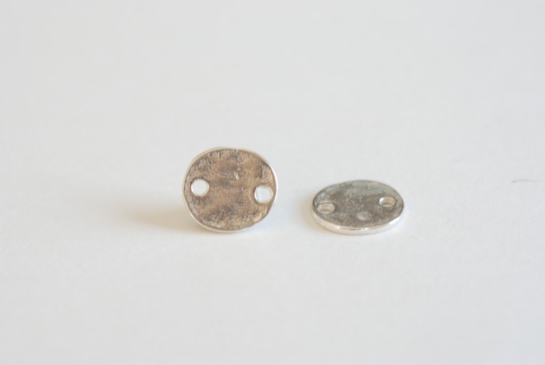 2pcs Sterling Silver Round Blank Disc Connector, Stamping Blank Round ...