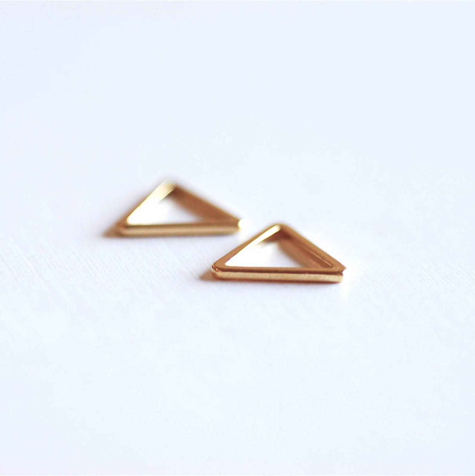 Shiny Vermeil Gold Open Triangle Connector Charm- 18k Gold Over ...