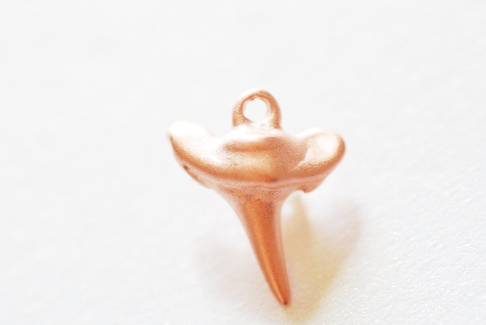 Matte Pink Rose Vermeil Gold Shark Tooth Small Vermeil Shark | Etsy