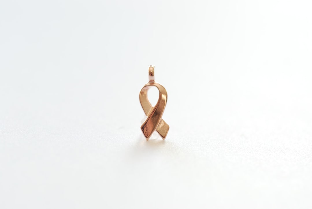 Vermeil Rose Gold Breast Cancer Ribbon -18k Gold Plated Sterling Silver ...
