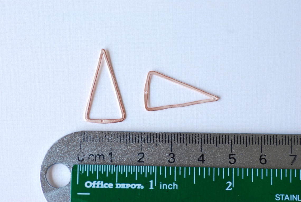 Matte Pink Rose Gold Vermeil Open Triangle Connector Charm- 18k Gold ...