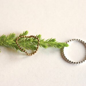 14k Gold Filled Beaded Ring, Bead Gold Filled Ring, Minimal Beaded Gold ...