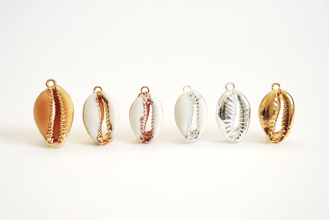 Real Natural Cowrie Shell, Gold, Sterling Silver, Rose Gold, Gold ...