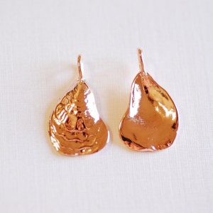 Shiny Pink Rose Gold Vermeil Oyster Shell Charm - 18k Gold Plated Over ...