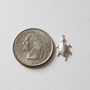 Sterling Silver Turtle Charm, Silver Turtle Charm, Sterling Silver ...