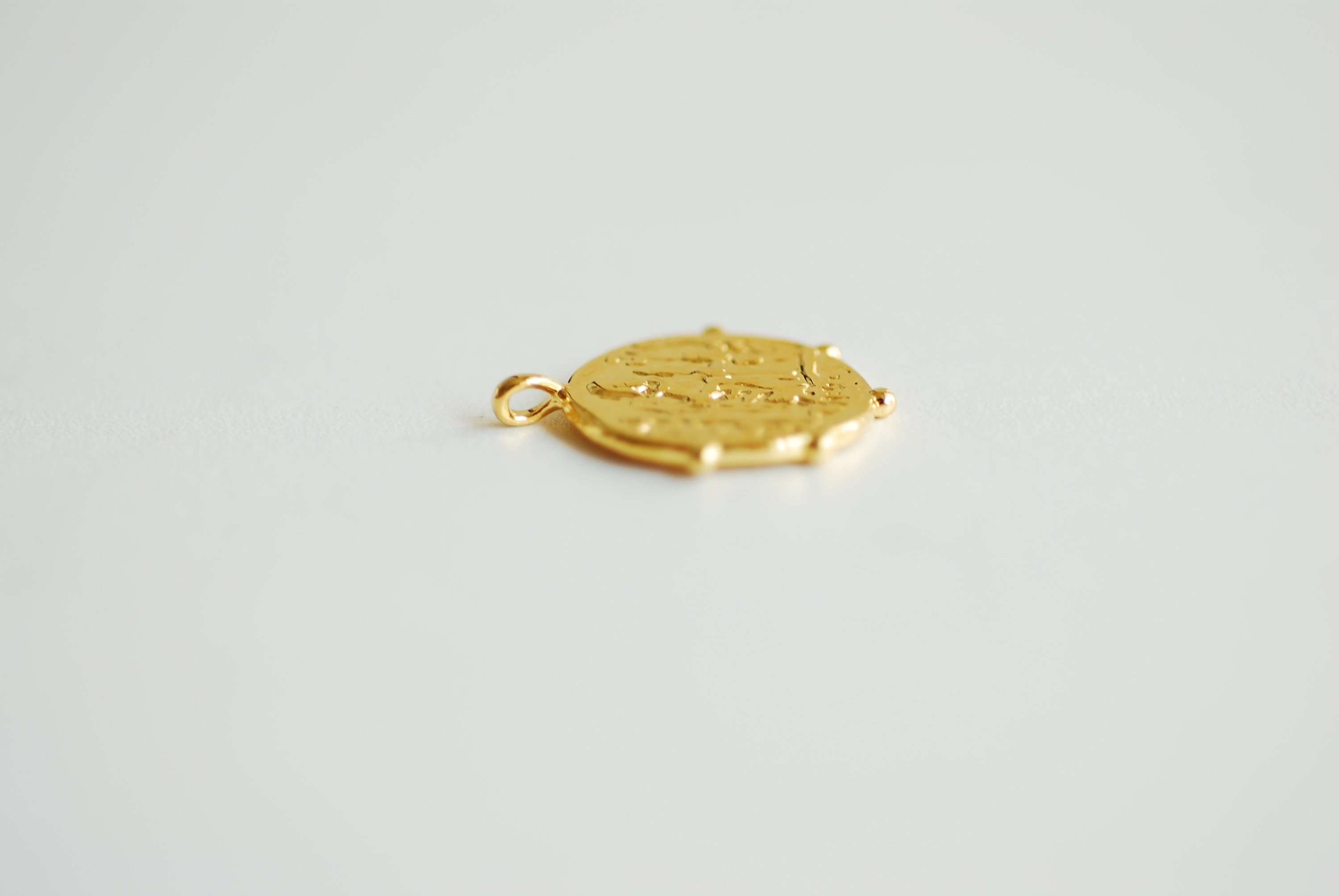 Large Medallion Pendant- Vermeil Gold 18k Gold Plated Over 925 Sterling ...