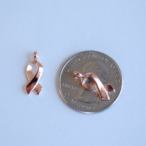 Vermeil Rose Gold Breast Cancer Ribbon -18k Gold Plated Sterling Silver ...