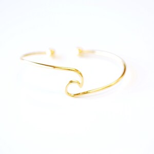 Wave Bracelet - Wave Bangle - 925 Sterling Silver or 18k Gold ...