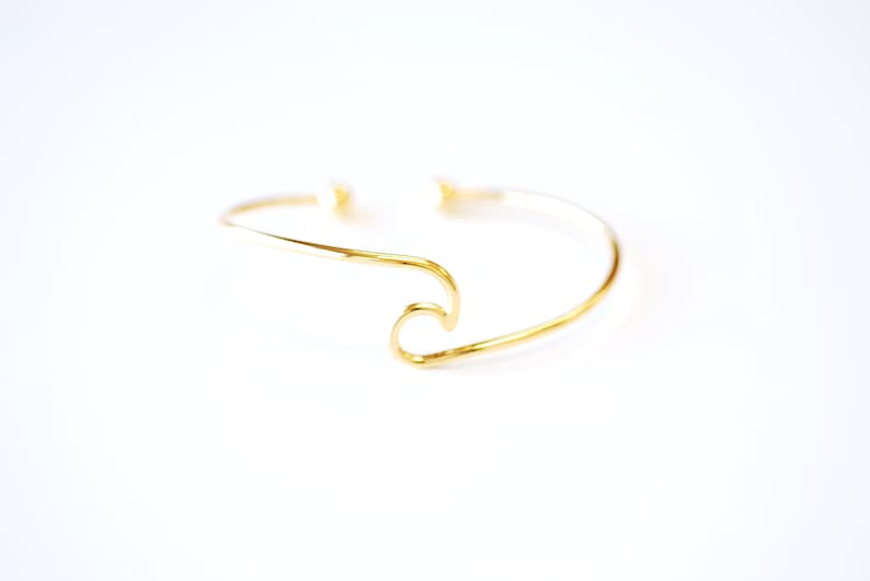 Wave Bracelet - Wave Bangle - 925 Sterling Silver or 18k Gold ...