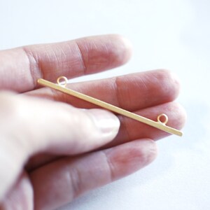 Shiny Pink Rose Gold Long Bar Connector Charm- 22k Gold Plated Sterling ...