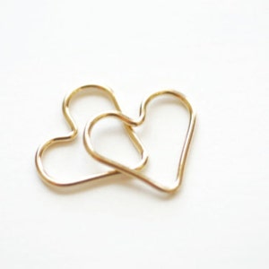 14k Gold Filled Open Wire Heart, Gold Fill Heart Connector Link Spacer ...