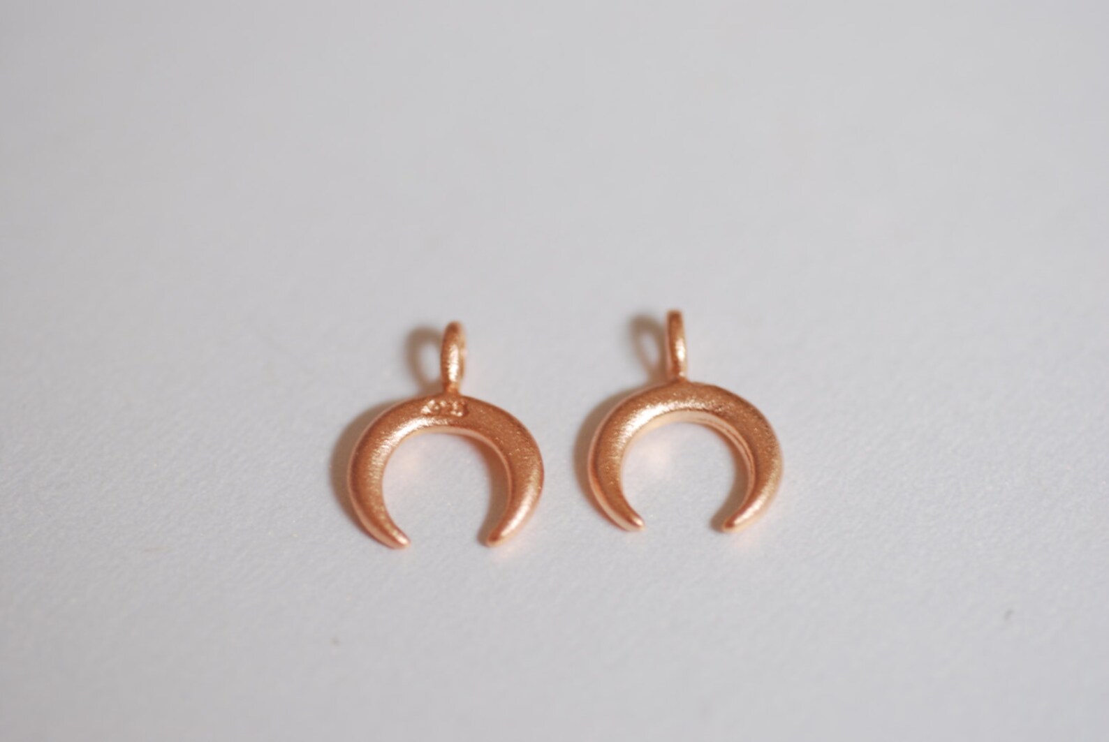 2pcs Matte Pink Rose Gold Crescent Moon Charm Small Crescent - Etsy
