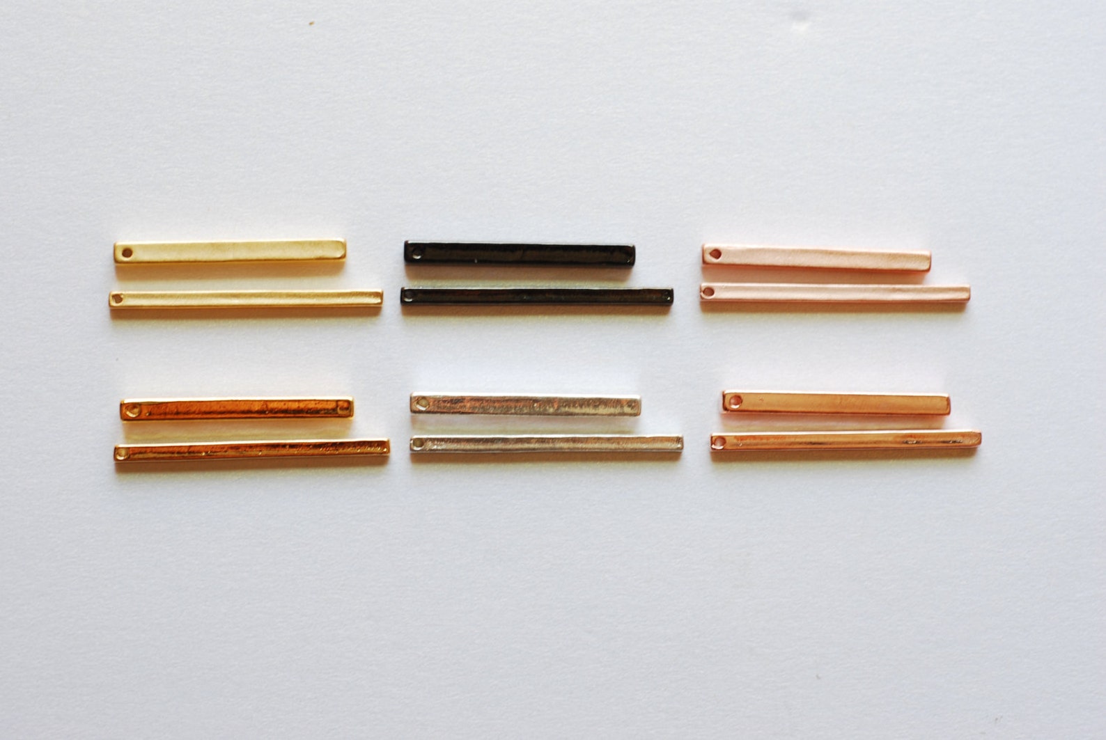 Shiny Vermeil Gold Rectangle Bar Drop 18k Gold Plated Over - Etsy