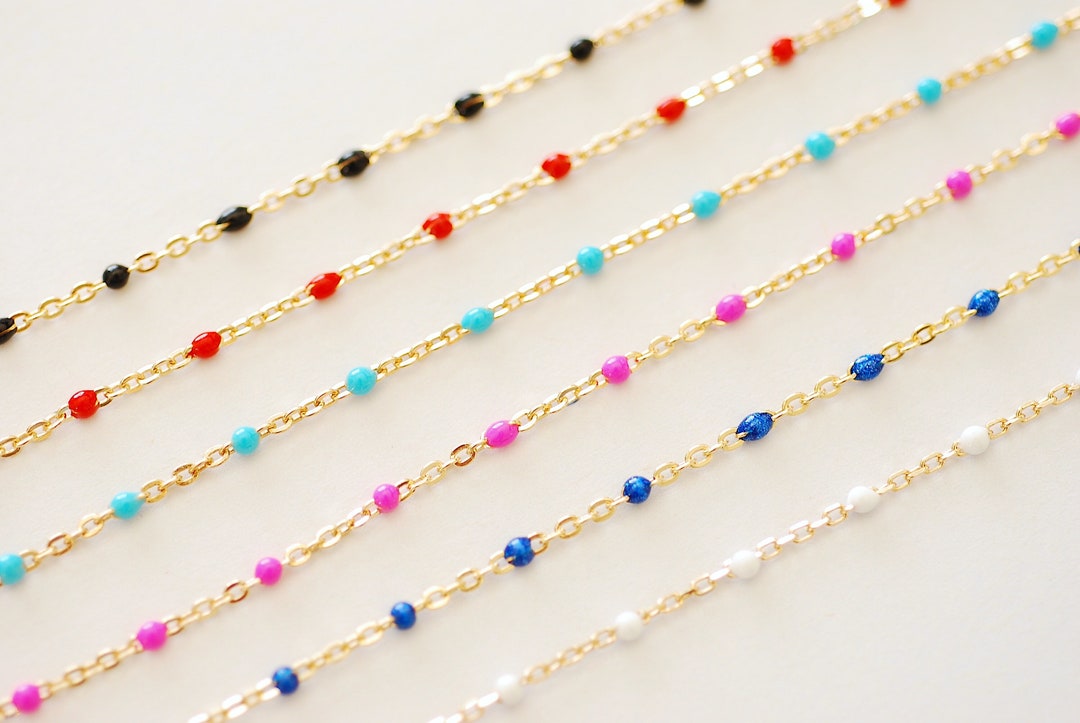Wholesale Gold Filled Enamel Chain L Sterling Silver Enamel - Etsy