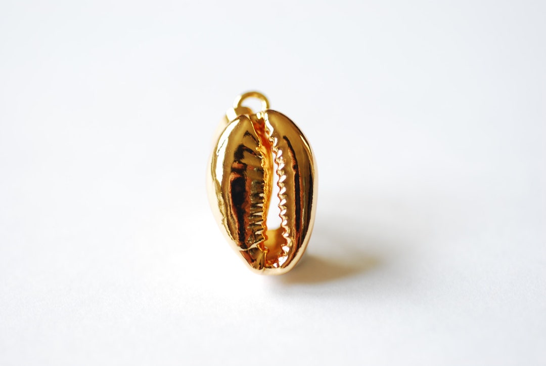 24k Gold Dipped Real Natural Cowrie Shell, Natural Gold Dipped Shell ...