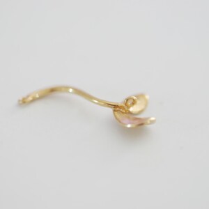 Shiny Vermeil Gold Sprout Charm Connector- 22k Gold Plated Sterling ...