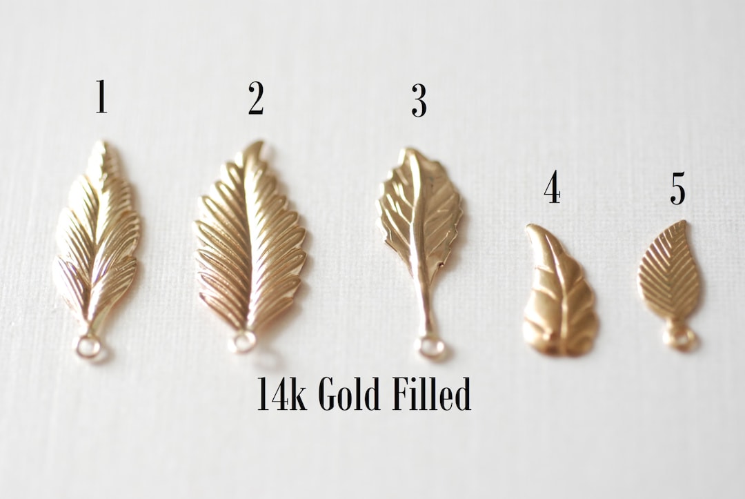 14k Gold Filled LEAF Pendants Charms Blanks Drops Dangles, Gold Filled ...