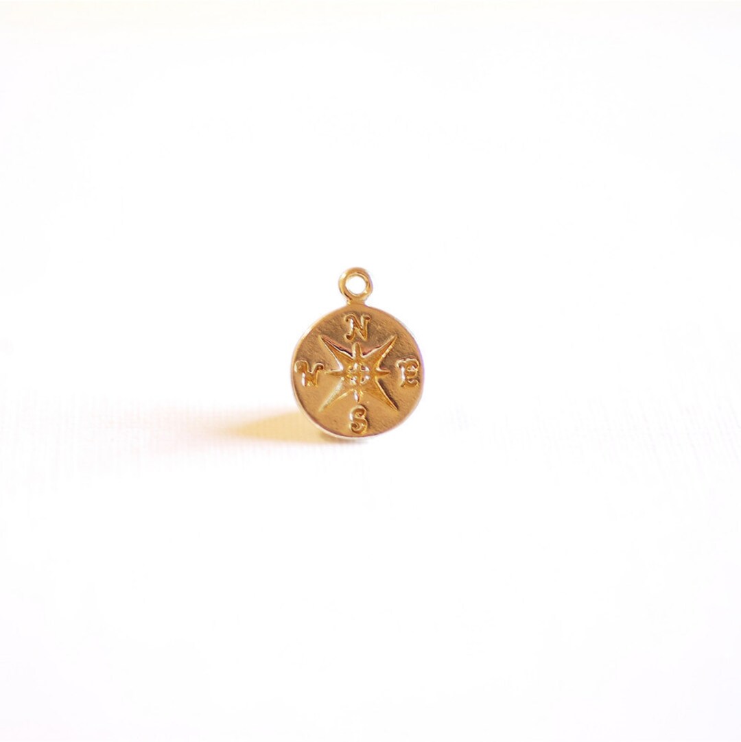 Sterling Silver Small Compass Charm- 925 Sterling Silver Compass ...