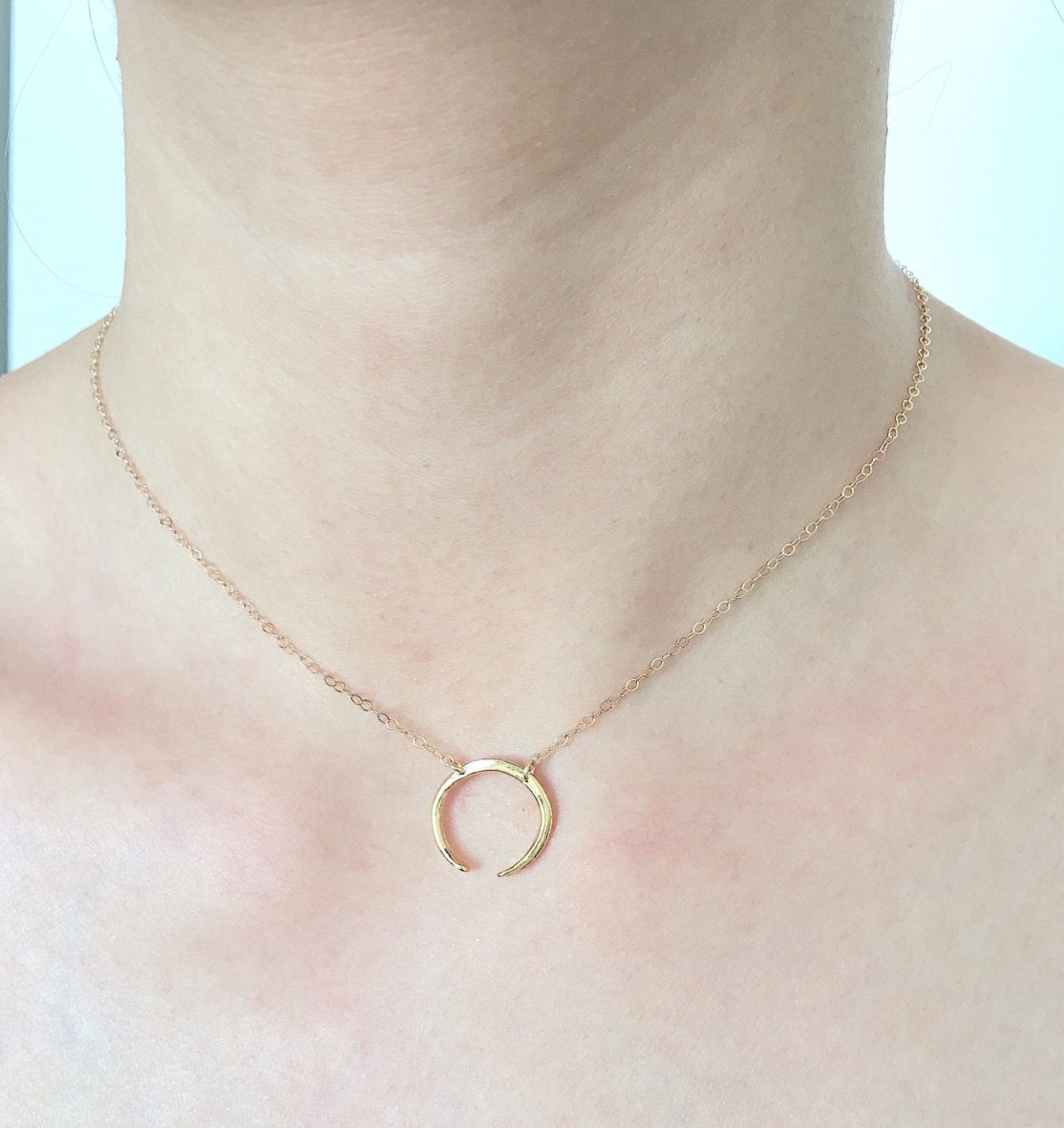 Sterling Silver Crescent Moon Connector Charm- 925 Silver Half Moon ...