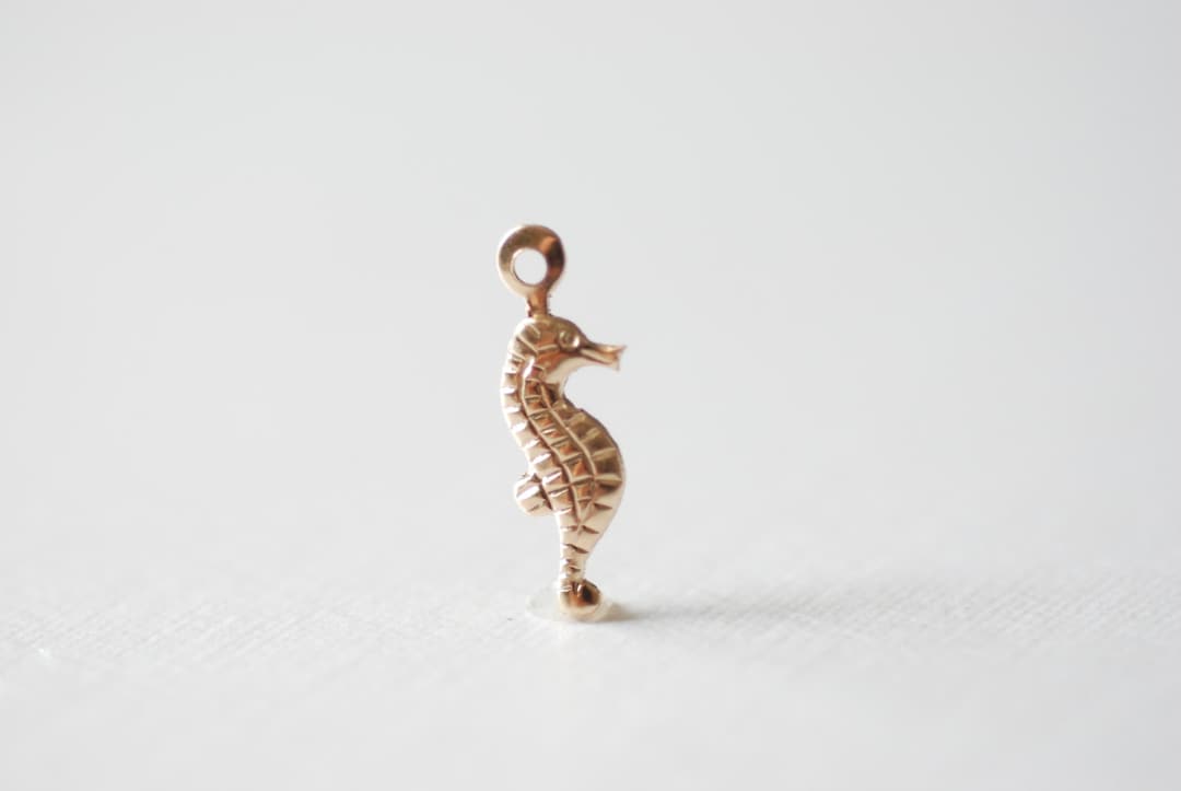 Seahorse 14K Gold Filled Tiny Charms, Gold Filled Seahorse Charm, Gold ...