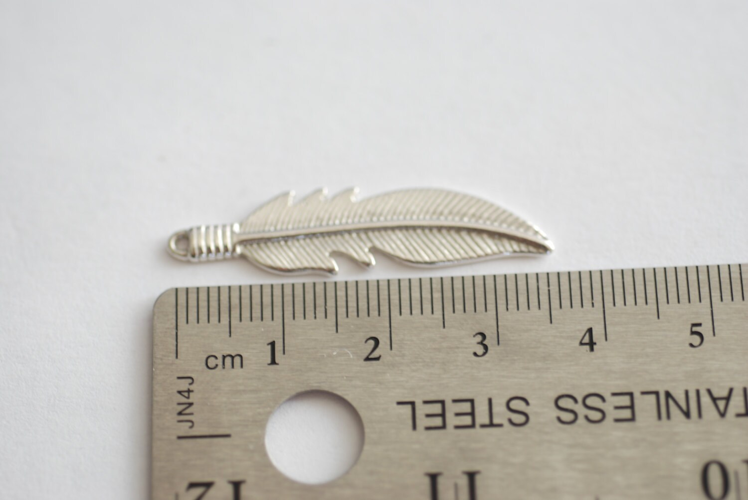 Sterling Silver Large Feather Pendant 925 Silver Feather - Etsy