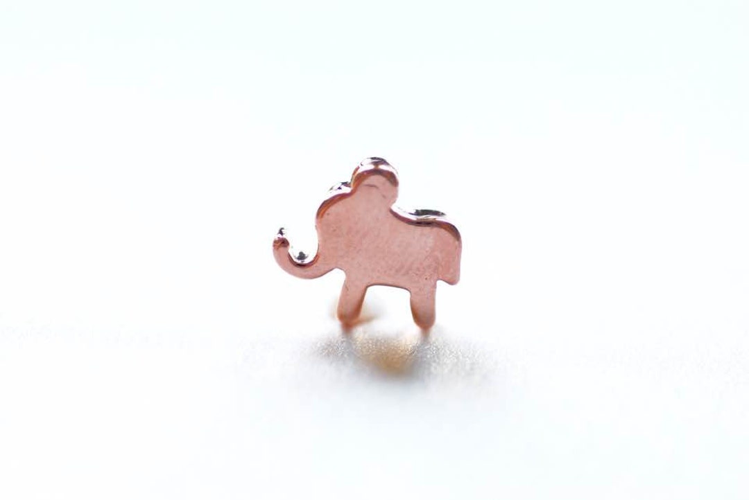 Vermeil Rose Gold Elephant Charm- 18k Gold Plated Over Sterling Silver ...