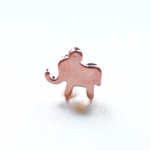 Vermeil Rose Gold Elephant Charm- 18k Gold Plated Over Sterling Silver ...