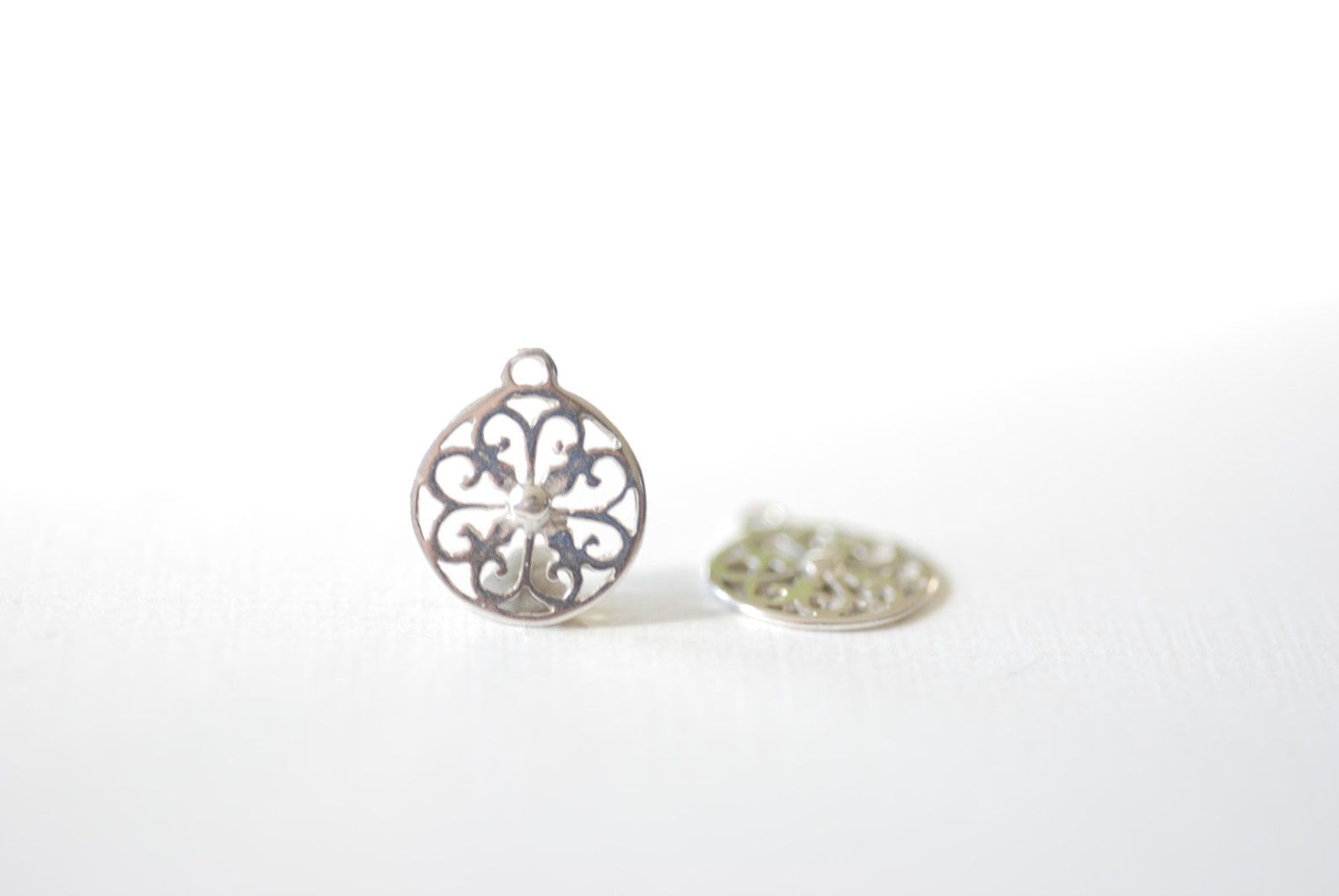 925 Sterling Silver Round Filigree Charm Silver Filigree - Etsy