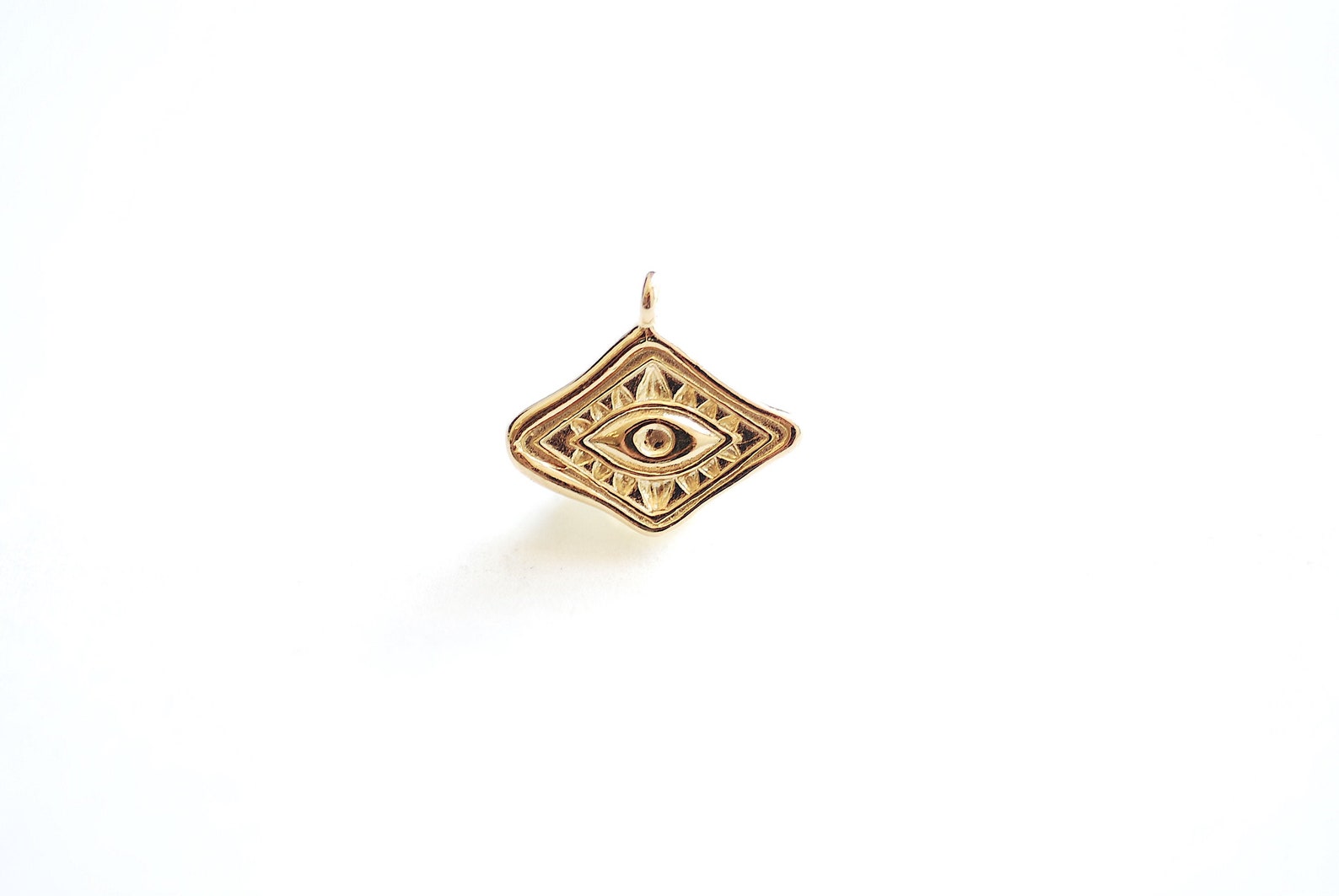 Small Evil Eye Charm - 18k Vermeil Gold Plated 925 Sterling Silver ...