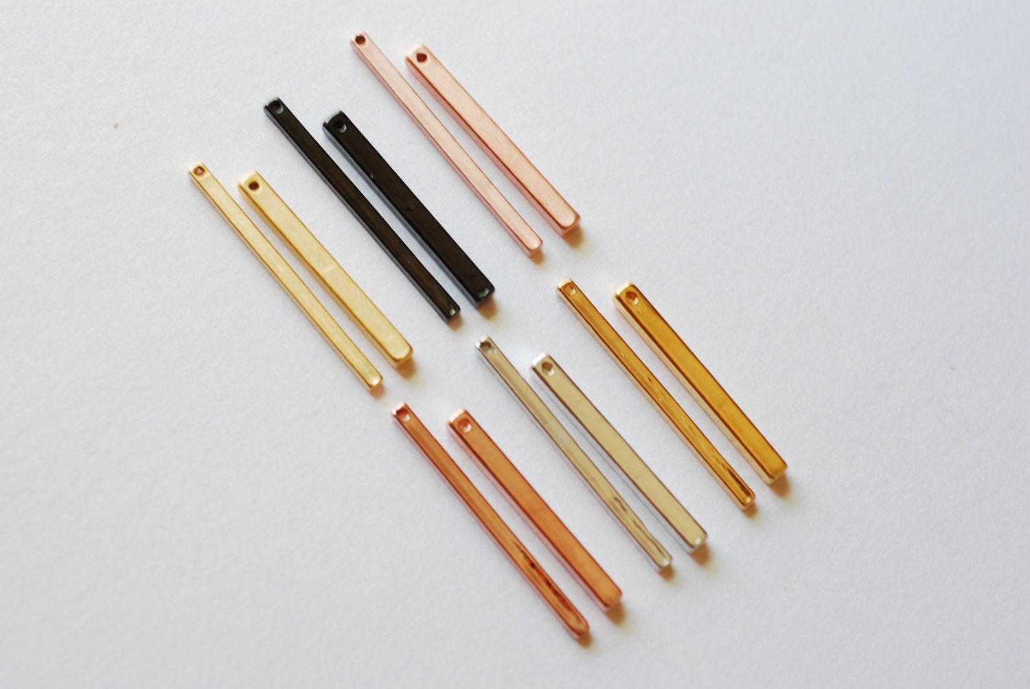 Shiny Vermeil Gold Rectangle Bar Drop 18k Gold Plated Over - Etsy