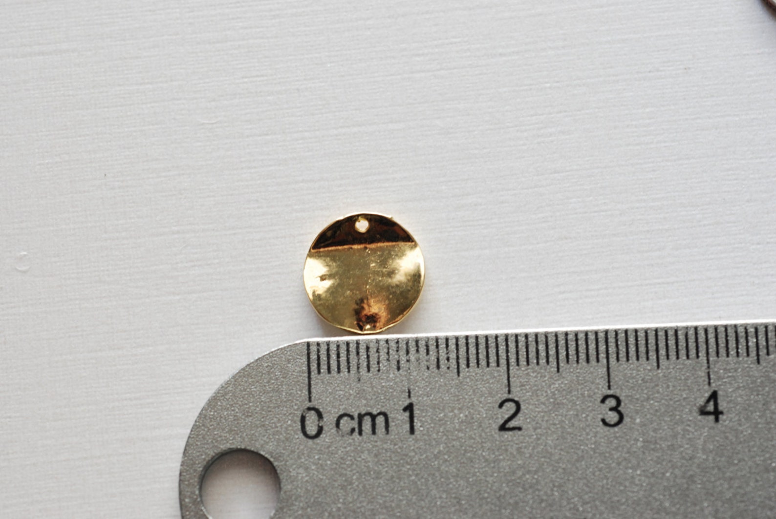 Vermeil Gold Wavy Stamping Disc 18k Gold Plated Over Sterling - Etsy