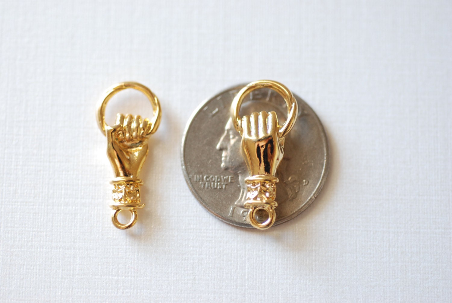 Shiny Vermeil Gold Hand Connector 18k Gold Plated Over - Etsy