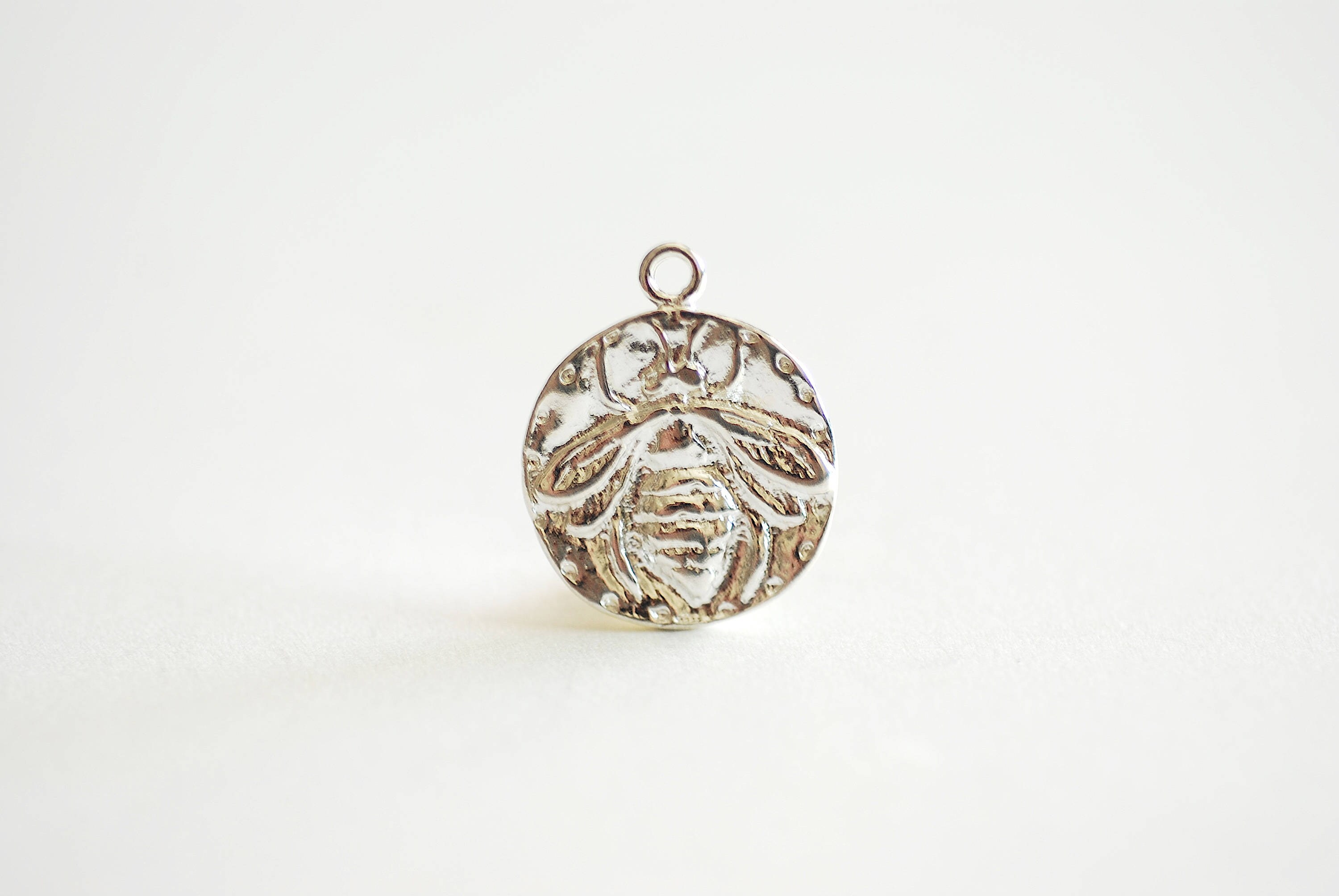 Sterling Silver Bee Charm 925 Silver Bumblebee Honeybee - Etsy