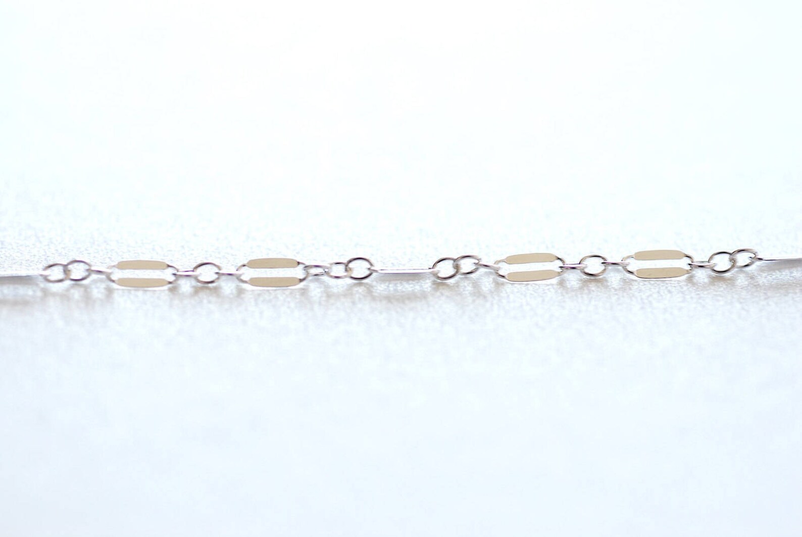 Sterling Silver 2mm Long and Short Dapped Sequin Chain- 925 Silver ...