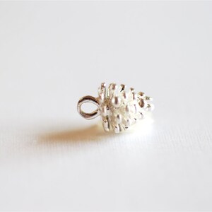 Sterling Silver Pinecone Charm- 925 Sterling Silver Pine Cone Pendant ...