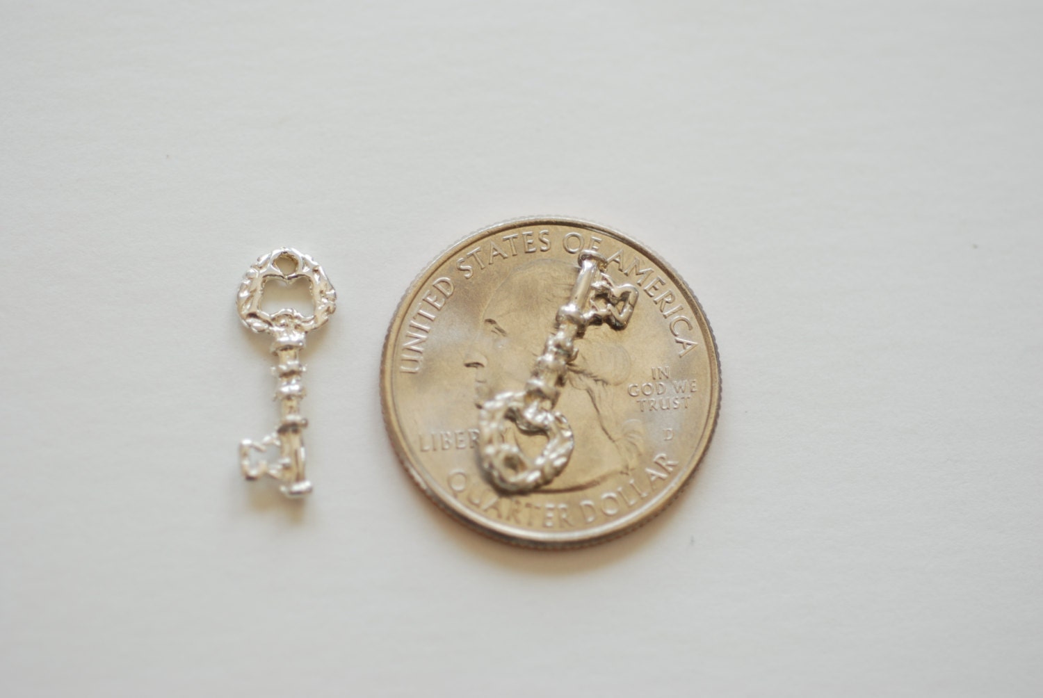 Sterling Silver Key Charm 925 Silver Key Charm Key to My - Etsy