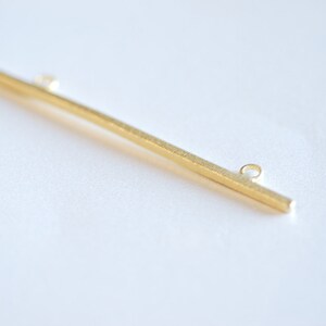 Matte Pink Rose Gold Long Bar Connector Charm- 22k Gold Plated Sterling ...