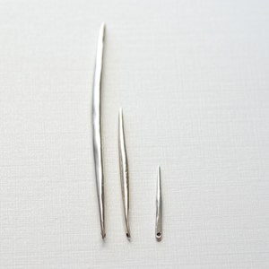 Sterling Silver Medium Skinny Thin Needle- Silver Spike Needle Dagger ...