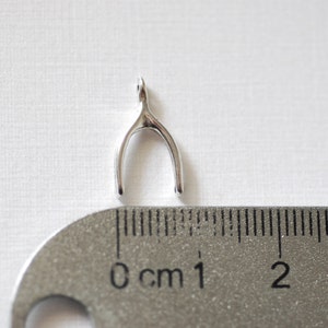 2pcs Sterling Silver Wishbone Charm, Sterling Silver Wishbone Pendant ...