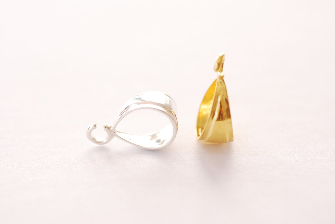 925 Sterling Silver or Vermeil Gold Large Bail, Bail for Necklace Jump ...