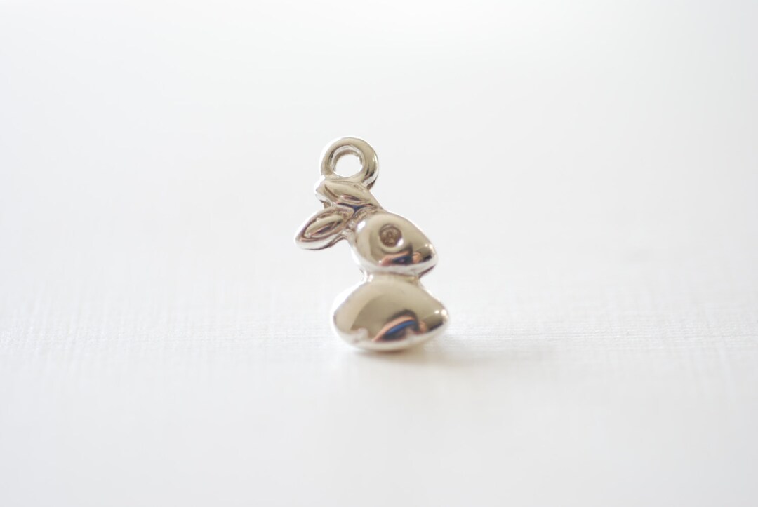 Sterling Silver Bunny Rabbit Charm, Sterling Silver Animal Charm ...