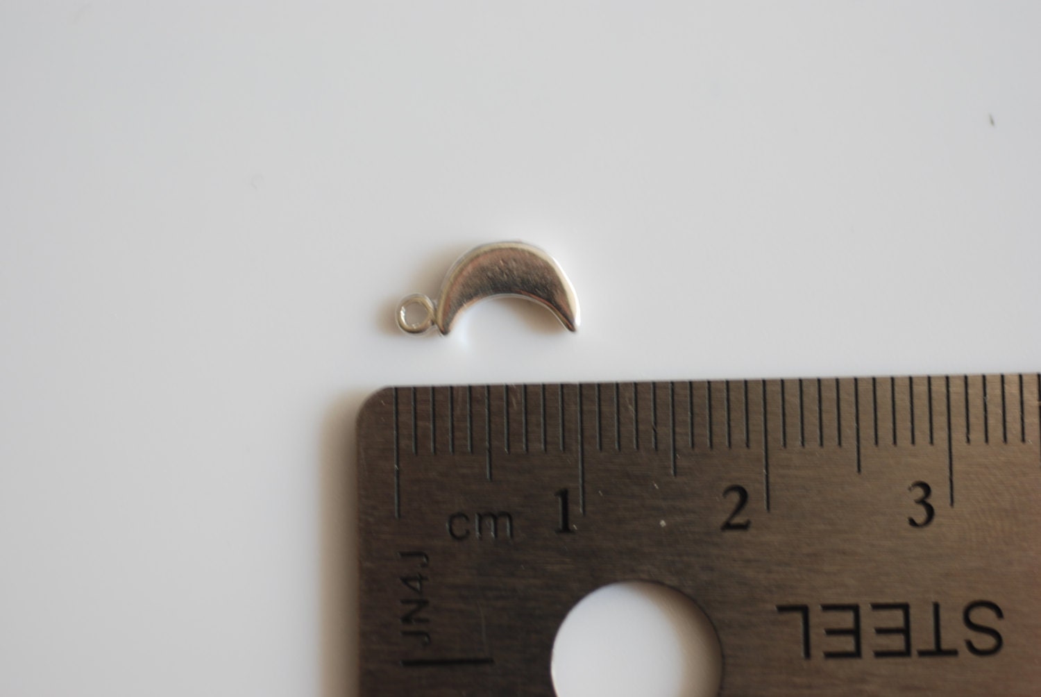 Sterling Silver Small Crescent Moon- 925 Silver Moon Charm, Silver Half ...