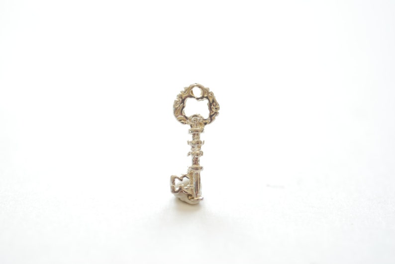 Sterling Silver Key Charm 925 Silver Key Charm Key to My - Etsy