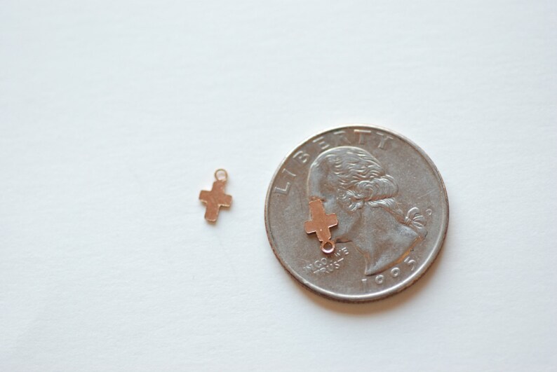 5 Pcs 14k Rose Gold Filled Tiny Cross Rose Pink Gold Cross - Etsy