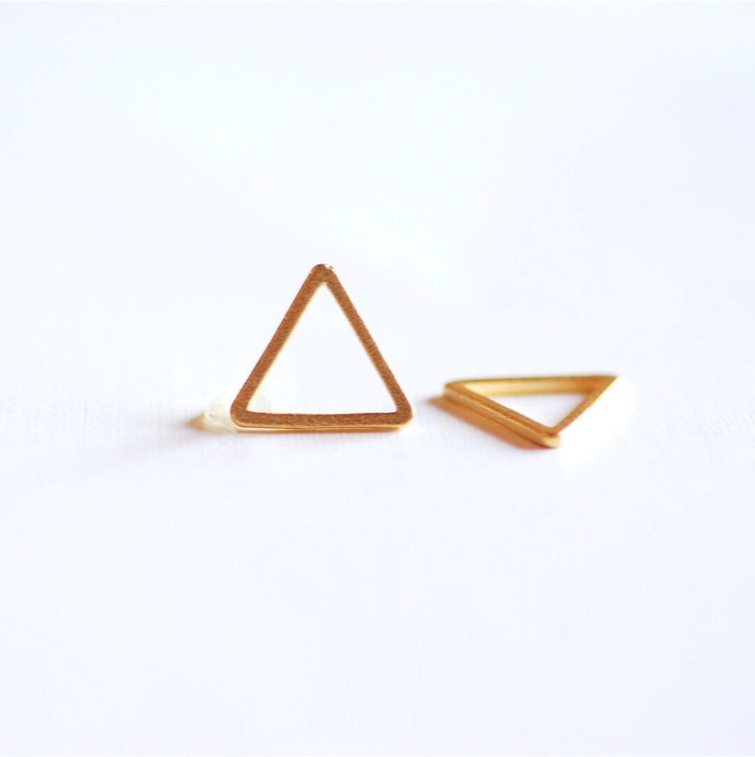 Matte Vermeil Gold Open Triangle Connector Charm- 18k Gold Over ...