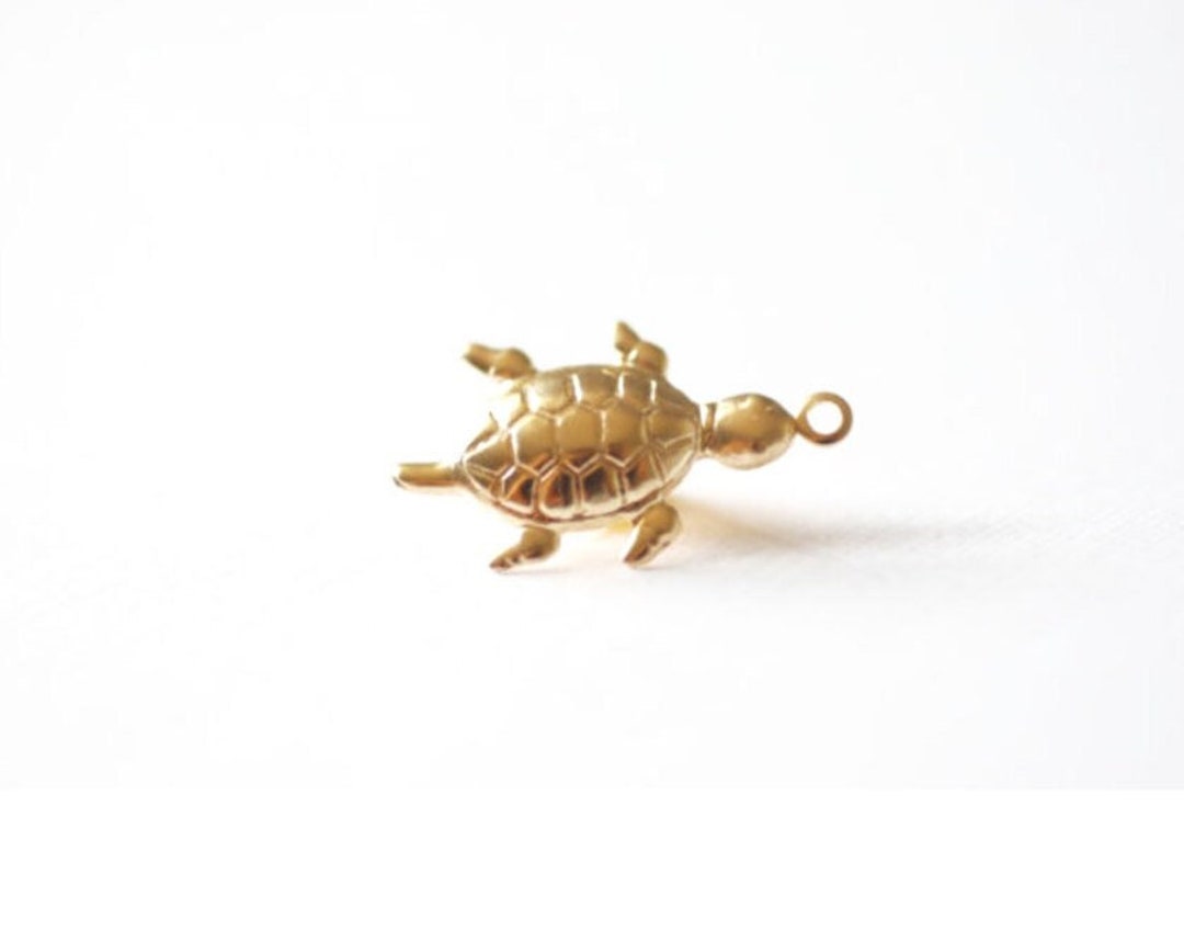 Wholesale 14k Gold Filled Turtle Charm L Gold Turtle Charm, Sea Turtle ...
